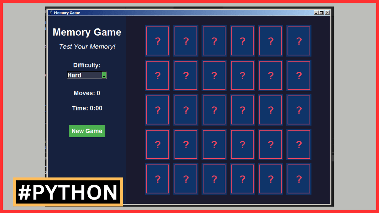 Python Tkinter Memory Game Source Code