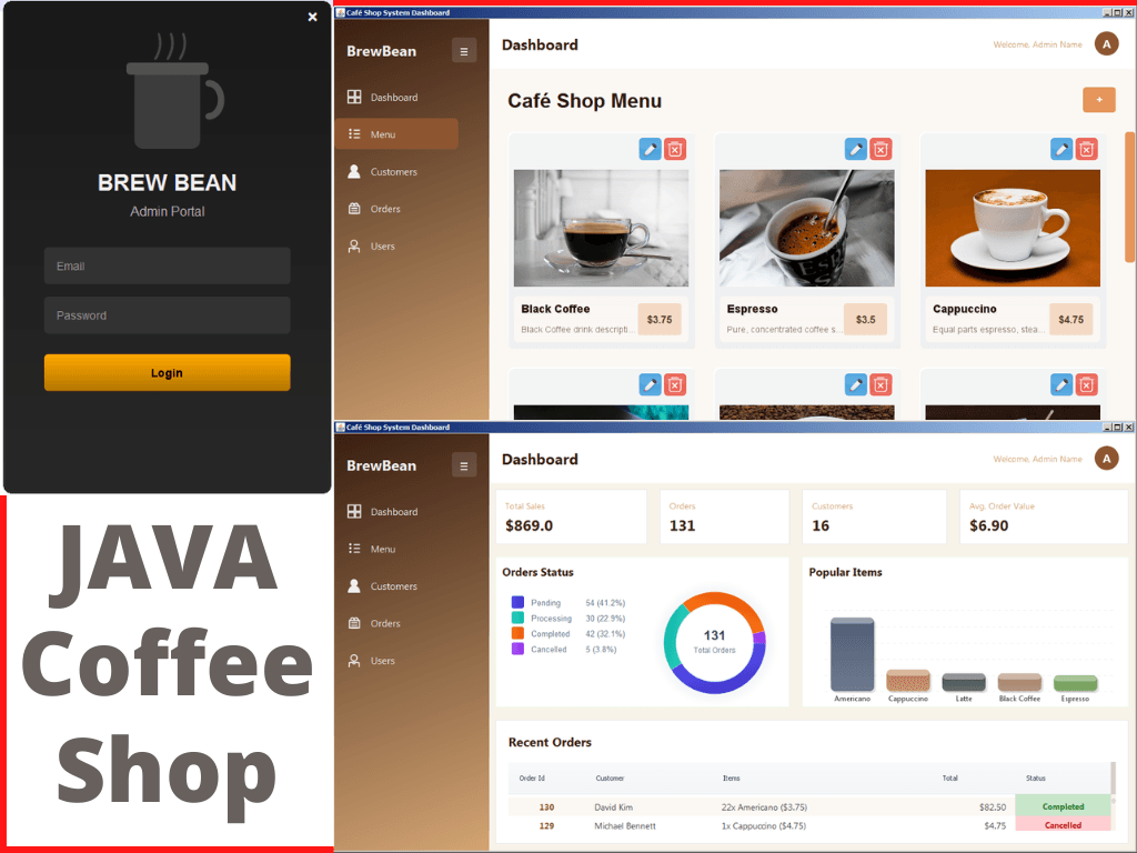 Java Coffee Shop Management System Source Code