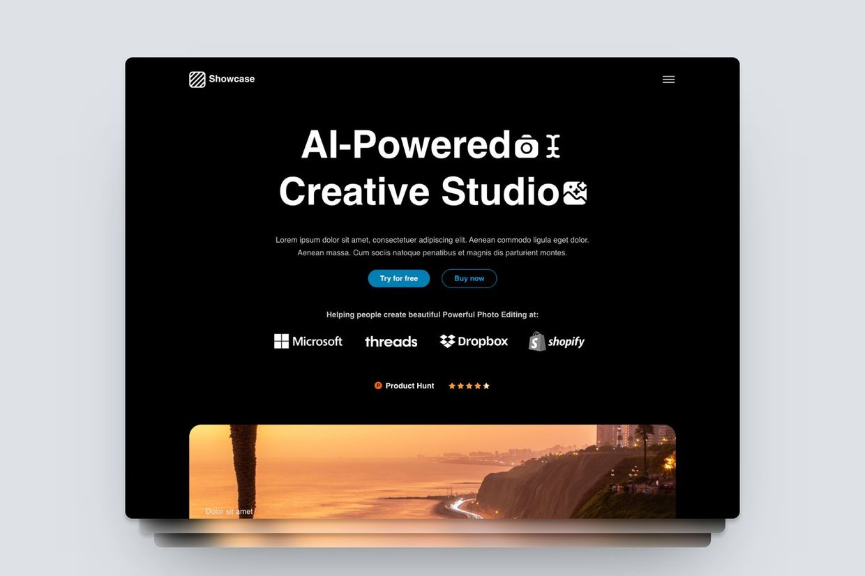 Showcase — Software Website Templates blocs