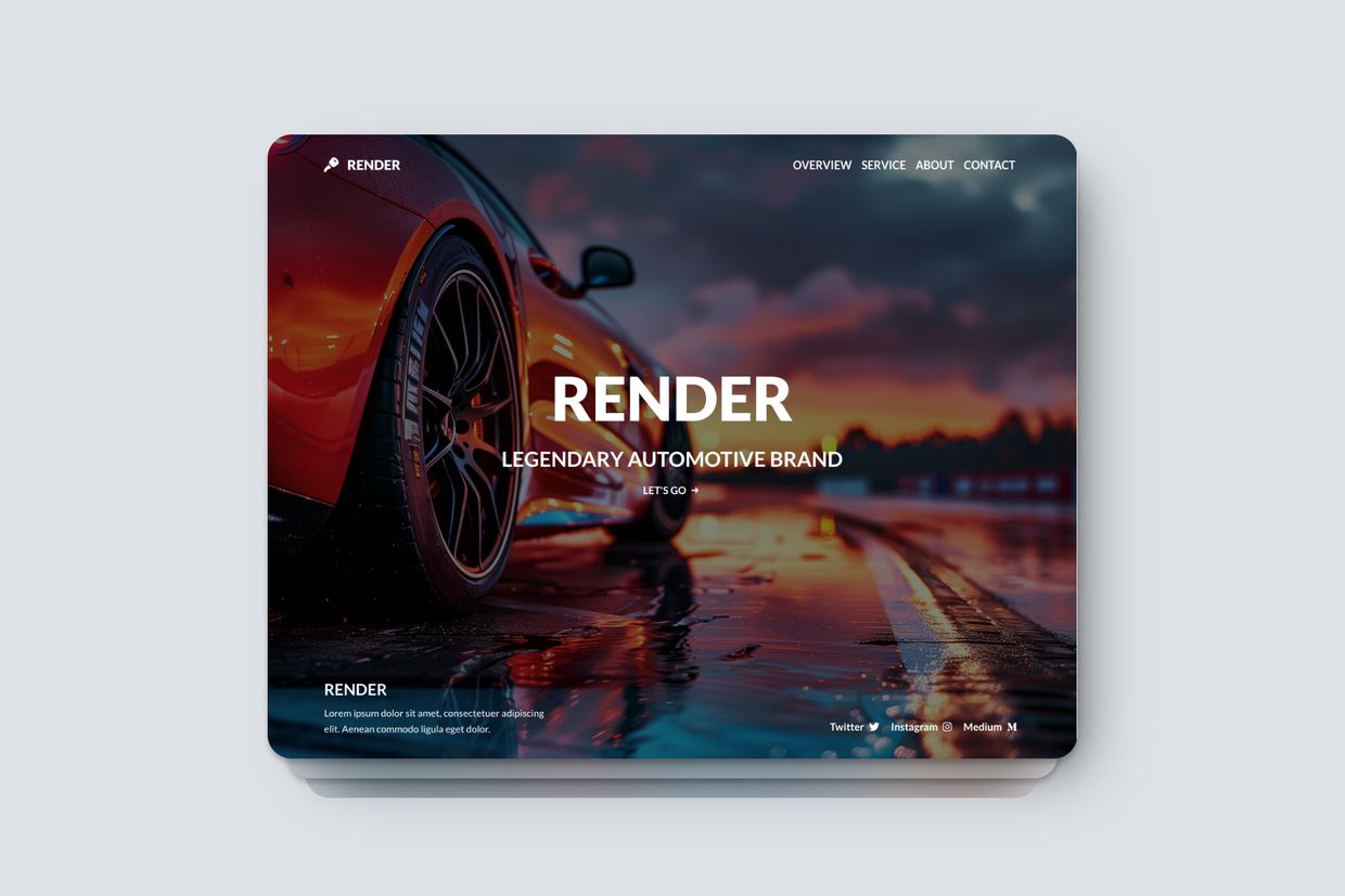Render — Presentation & Photographer Website Templates Blocs