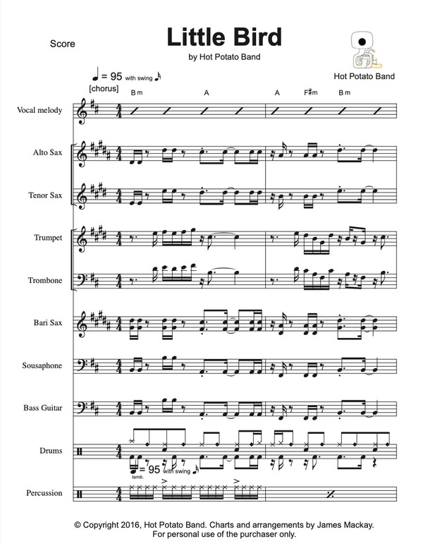 LITTLE BIRD - Sheet Music (10 pce)