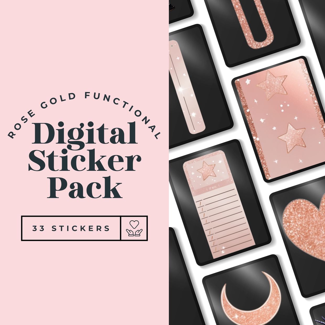 Rose Gold Digital Planner Stickers