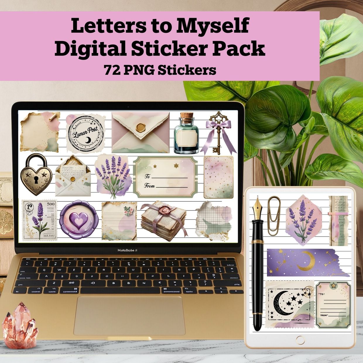 Letters to Myself Vintage Digital Sticker Kit
