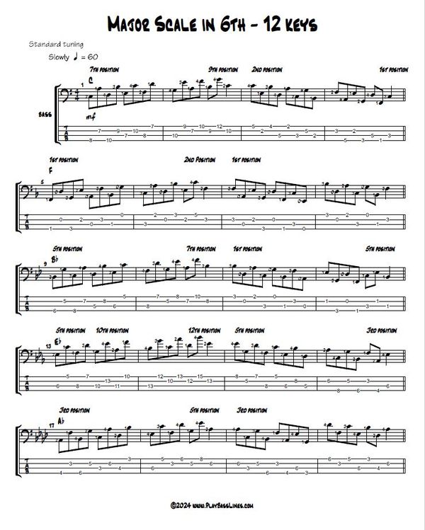 Major Scale in 6ths - 12 keys