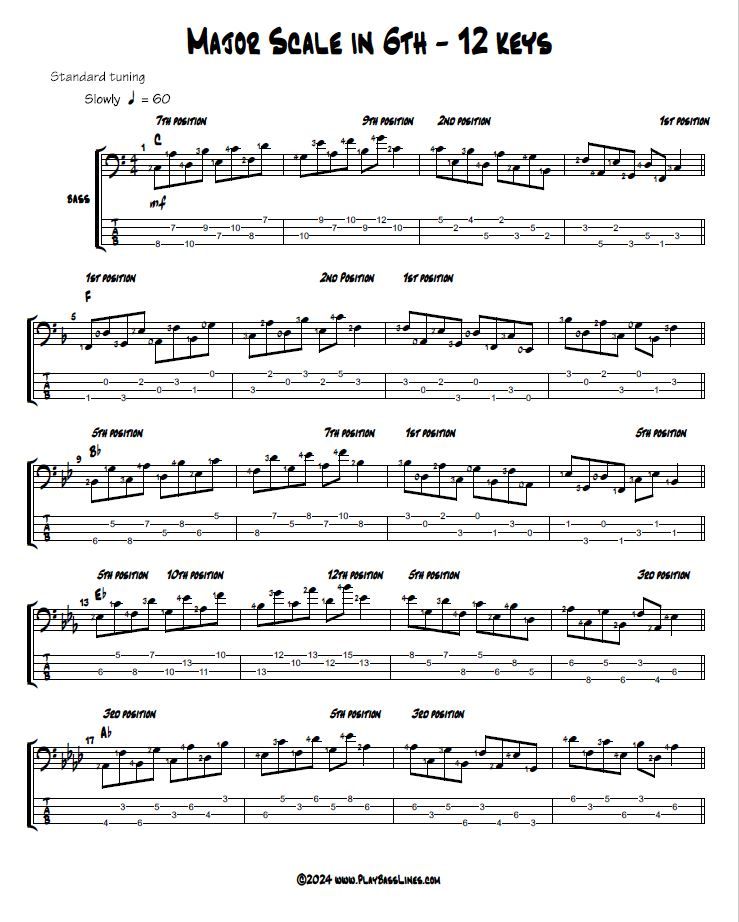 Major Scale in 6ths - 12 keys