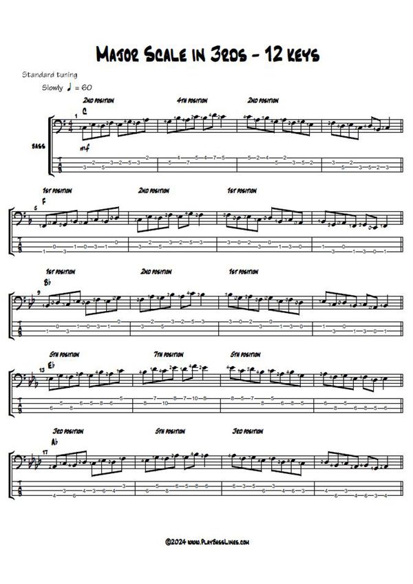 Major Scale in 3rds - 12 keys