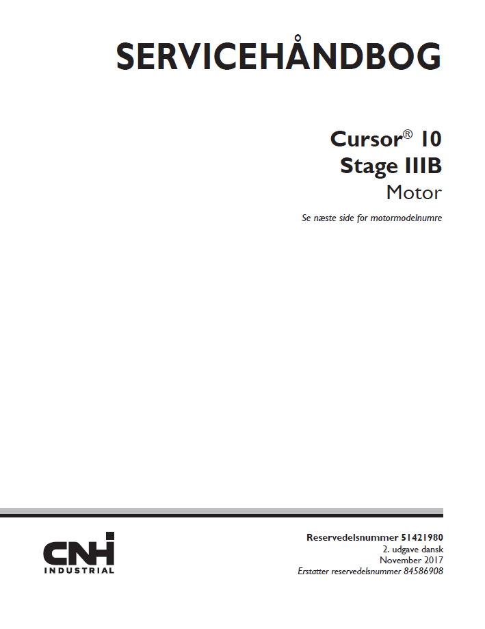 CNH Industrial Cursor® 10 Stage IIIB F3AFE613A*A Motor SERVICEHÅNDBOG ...
