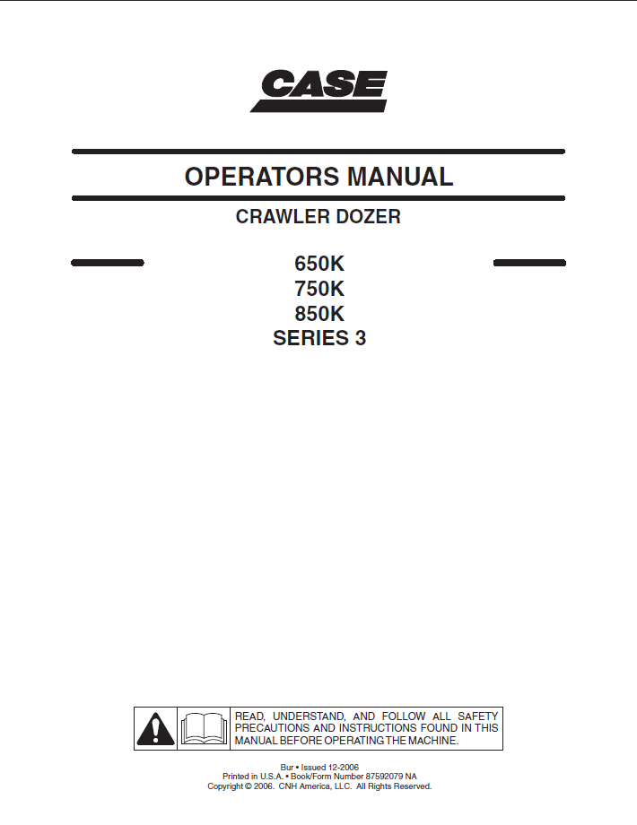 CASE Construction 650K, 750K, 850K SERIES 3 Crawler Do