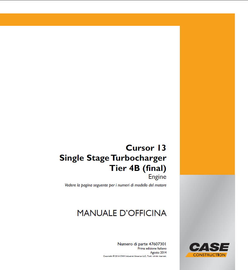 CASE FPT Cursor 13 Single Stage Turbocharger Tier 4B