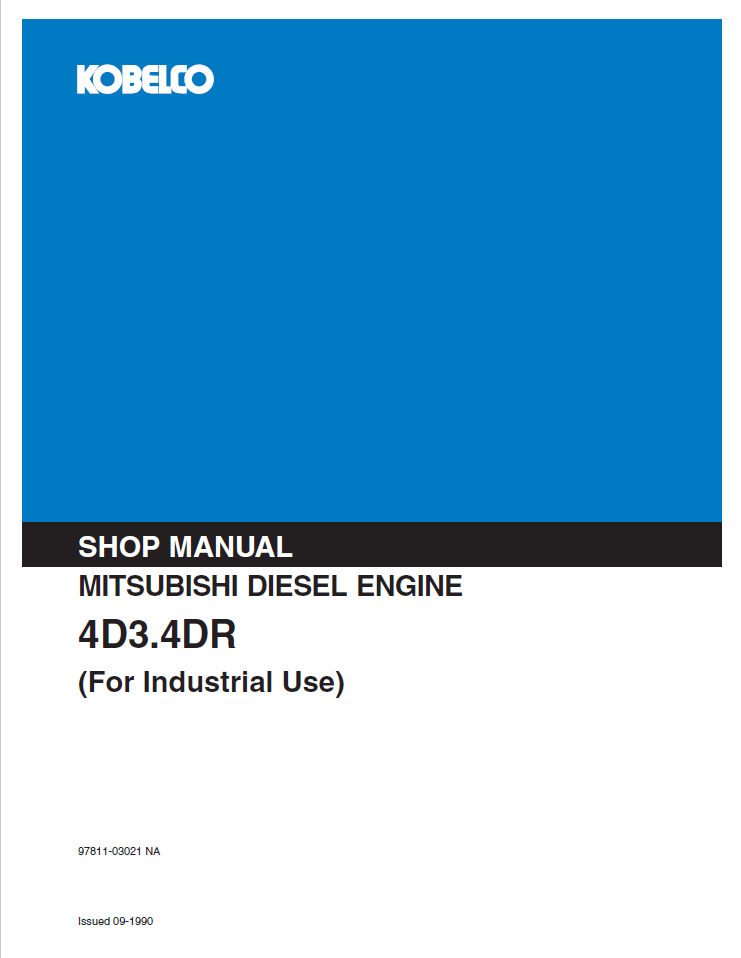 Kobelco/Mitsubishi Diesel Engine 4D31, 4D31-T, 4D32, 4DR5, 4D3.4DR ...