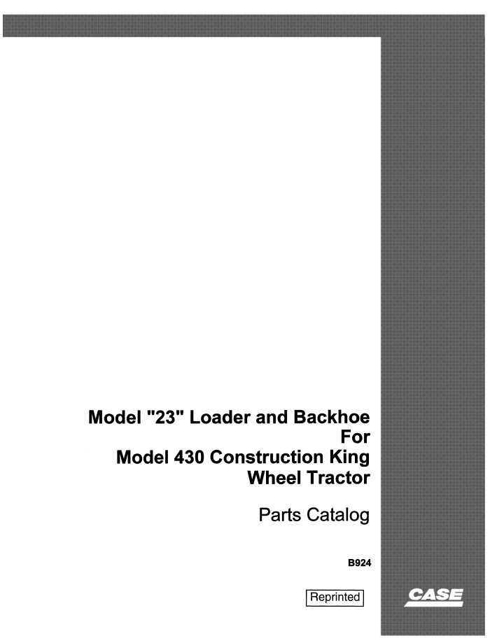 CASE Construction Model 23 Loader & Backhoe for Model 430 Wheel Tractor ...