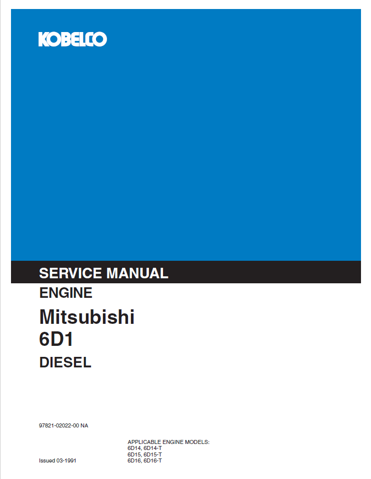 Mitsubishi 6D14, 6D14-T 6D15, 6D15-T 6D16 Diesel Engine Service Manual ...