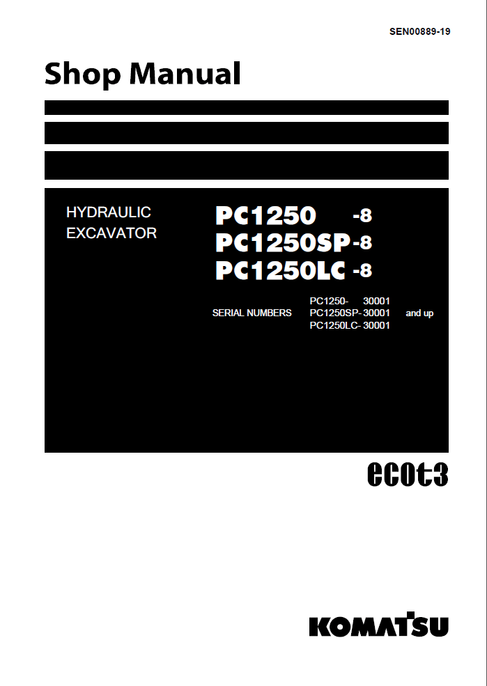 Komatsu PC1250-8, PC1250SP-8, PC1250LC-8 30001 and up Hydraulic ...