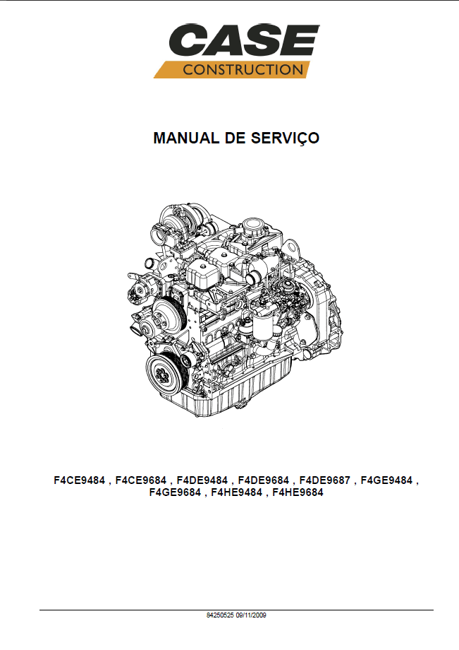 CASE CE F4CE F4DE F4GE F4HE 9484/9684/9687 NEF Engines Manual de ...