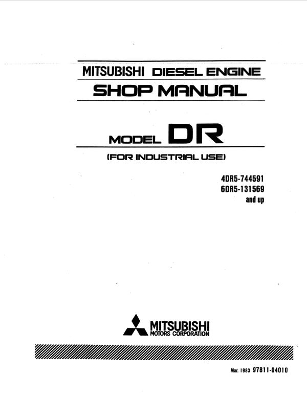 Mitsubishi 4DR5, 6DR5 (for Industrial Use) Diesel Engi
