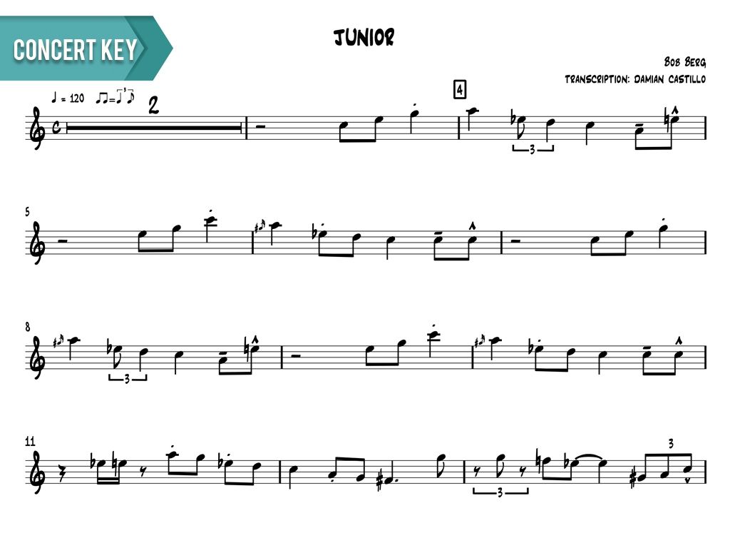 Bob Berg - "Junior" - Concert Key