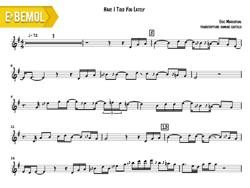 Eric Marienthal - "Have I Told You Lately" - Eb