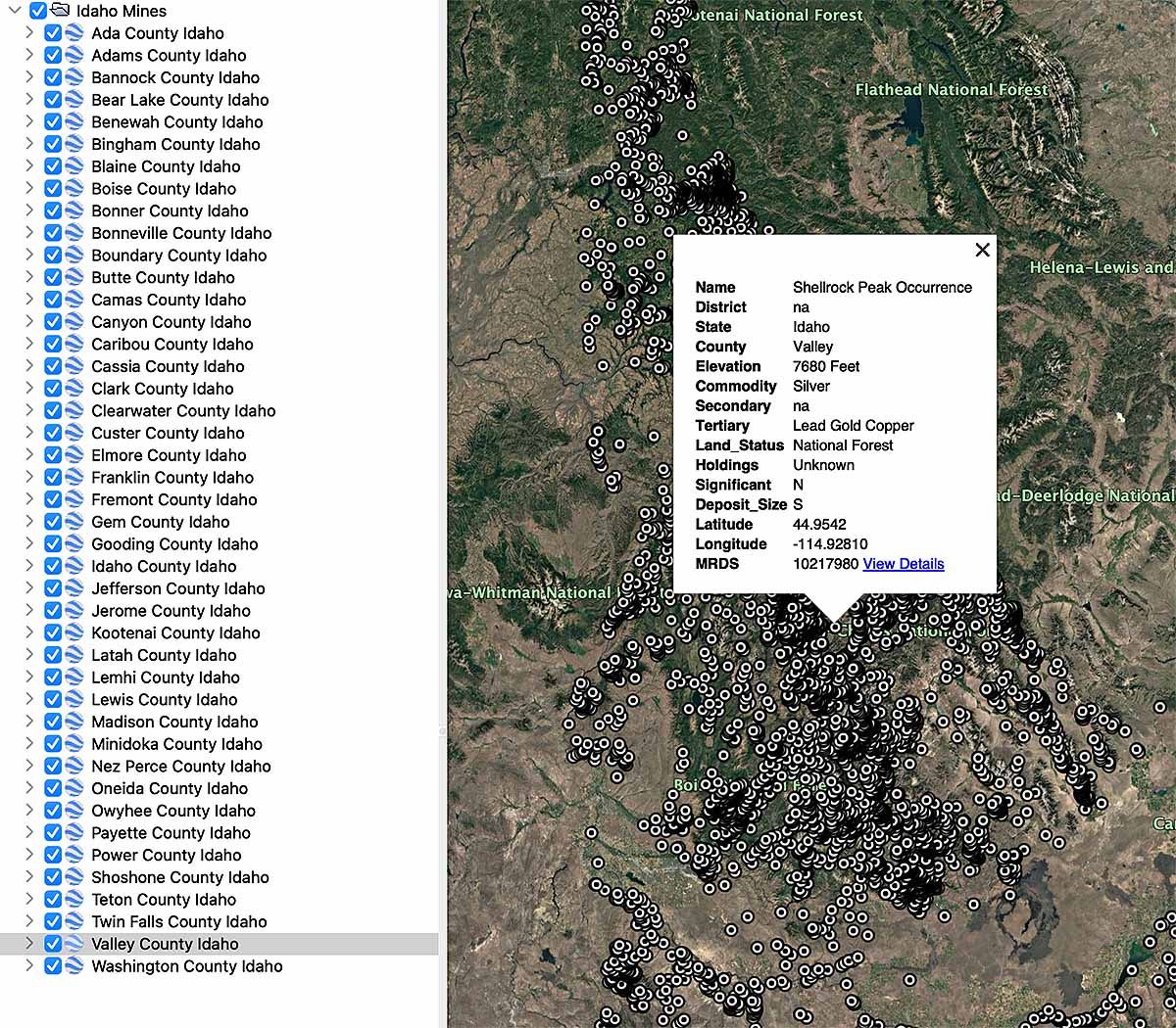 Mine Data Expanded Index