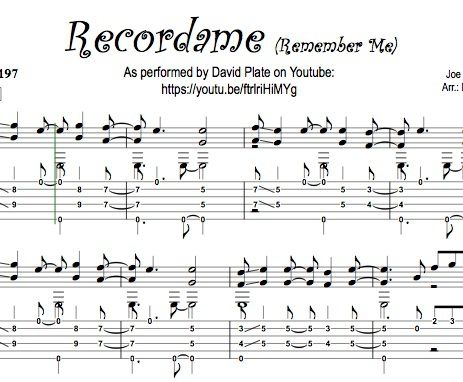 RECORDAME - Solo Guitar Arrangement by David Plate (TABs + Score)