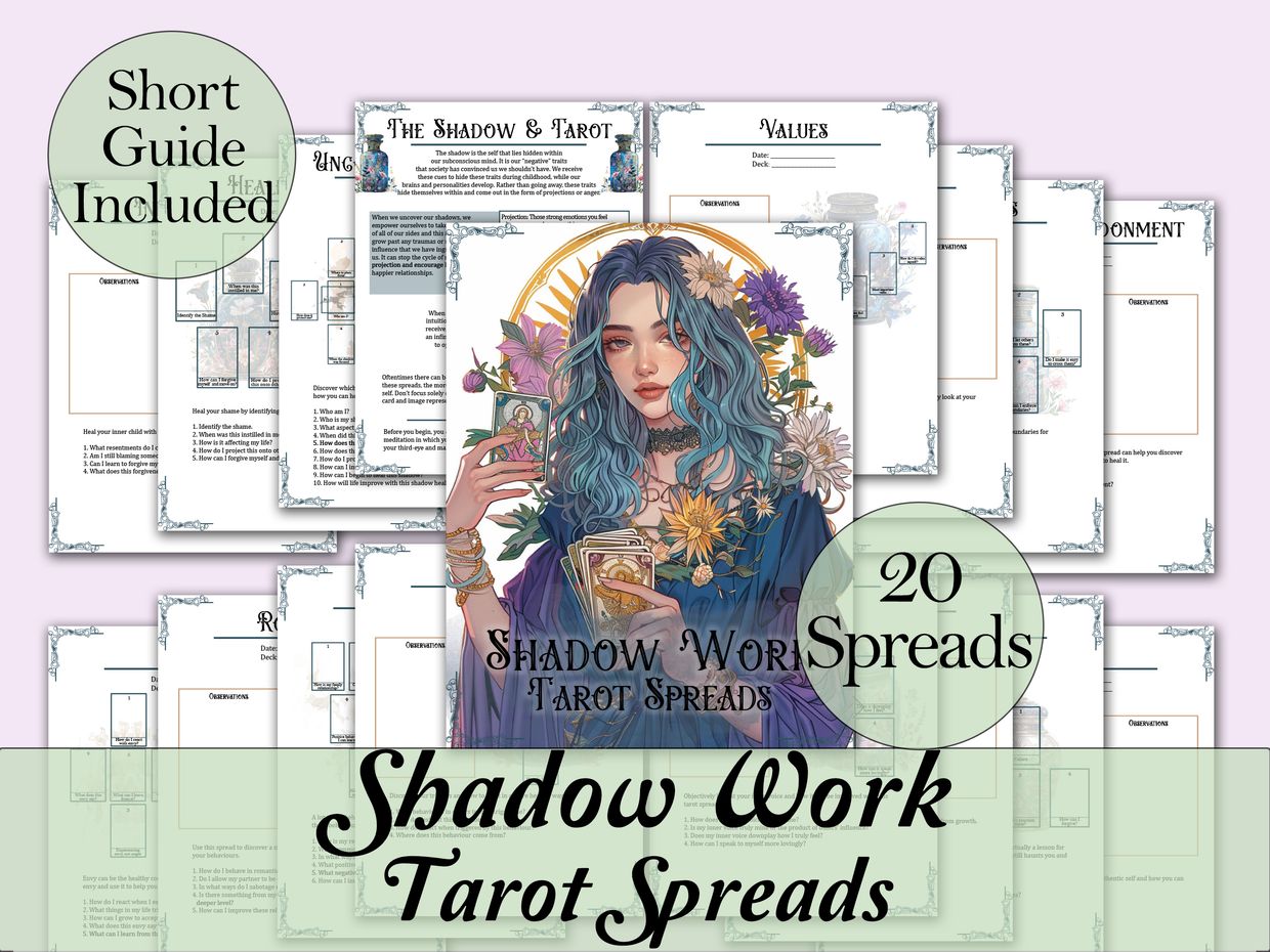 Shadow Work Tarot Spread Journal + Guide