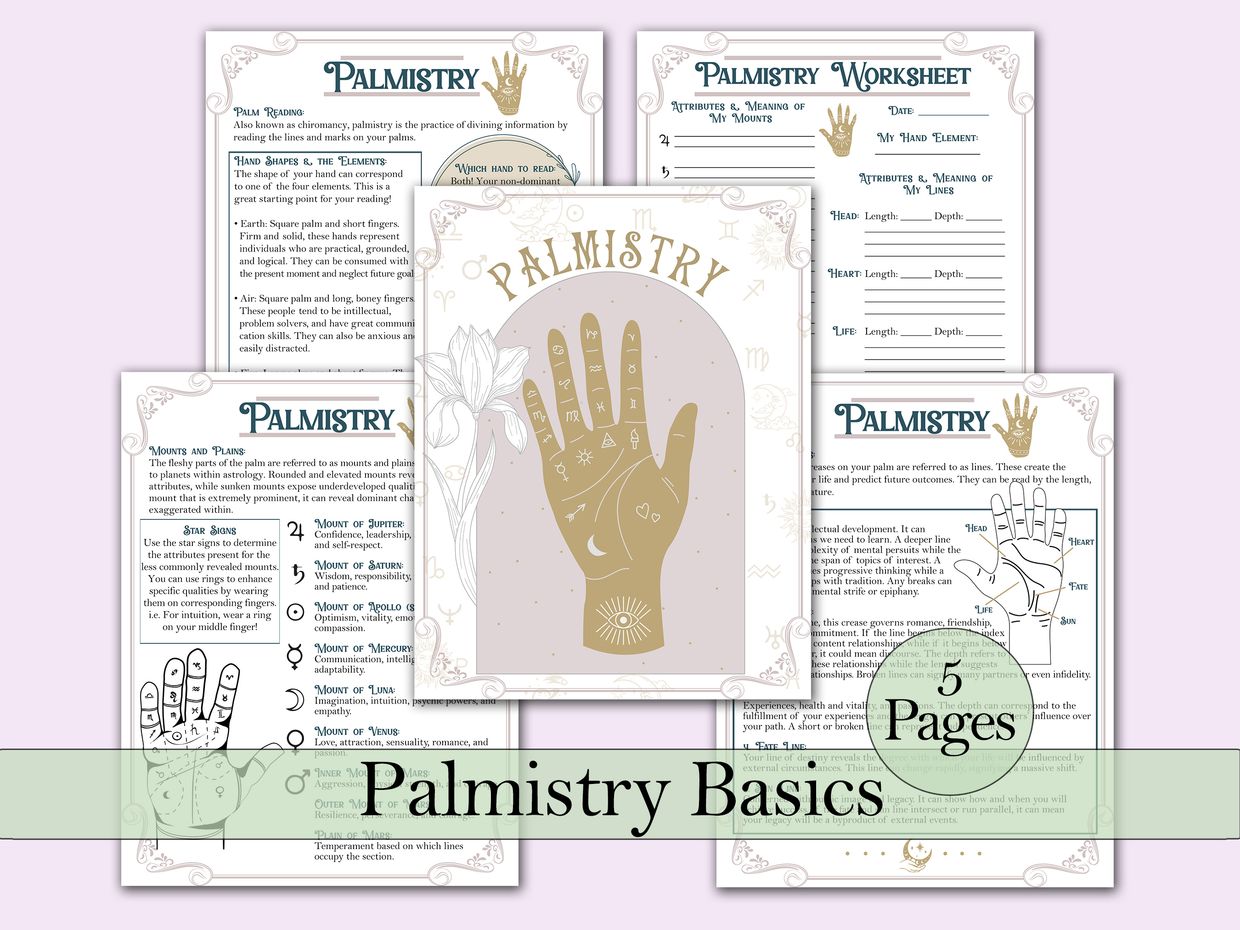 Palmistry Basics Guide & Worksheet