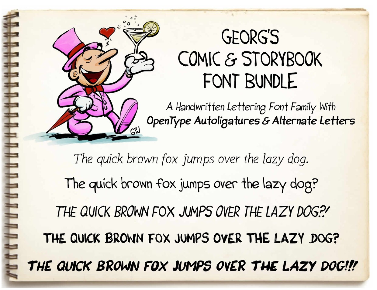 Georg's COMIC FONTS: 11 Handwritten Lettering Font Bundle (OTF, TTF ...