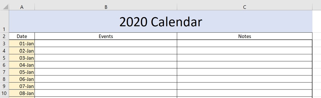 2020 Calendar and Daily Planner