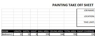 Painting Take Off Sheet