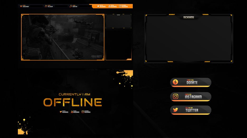 FLAME STREAM OVERLAY TEMPLATE | PSD PACK