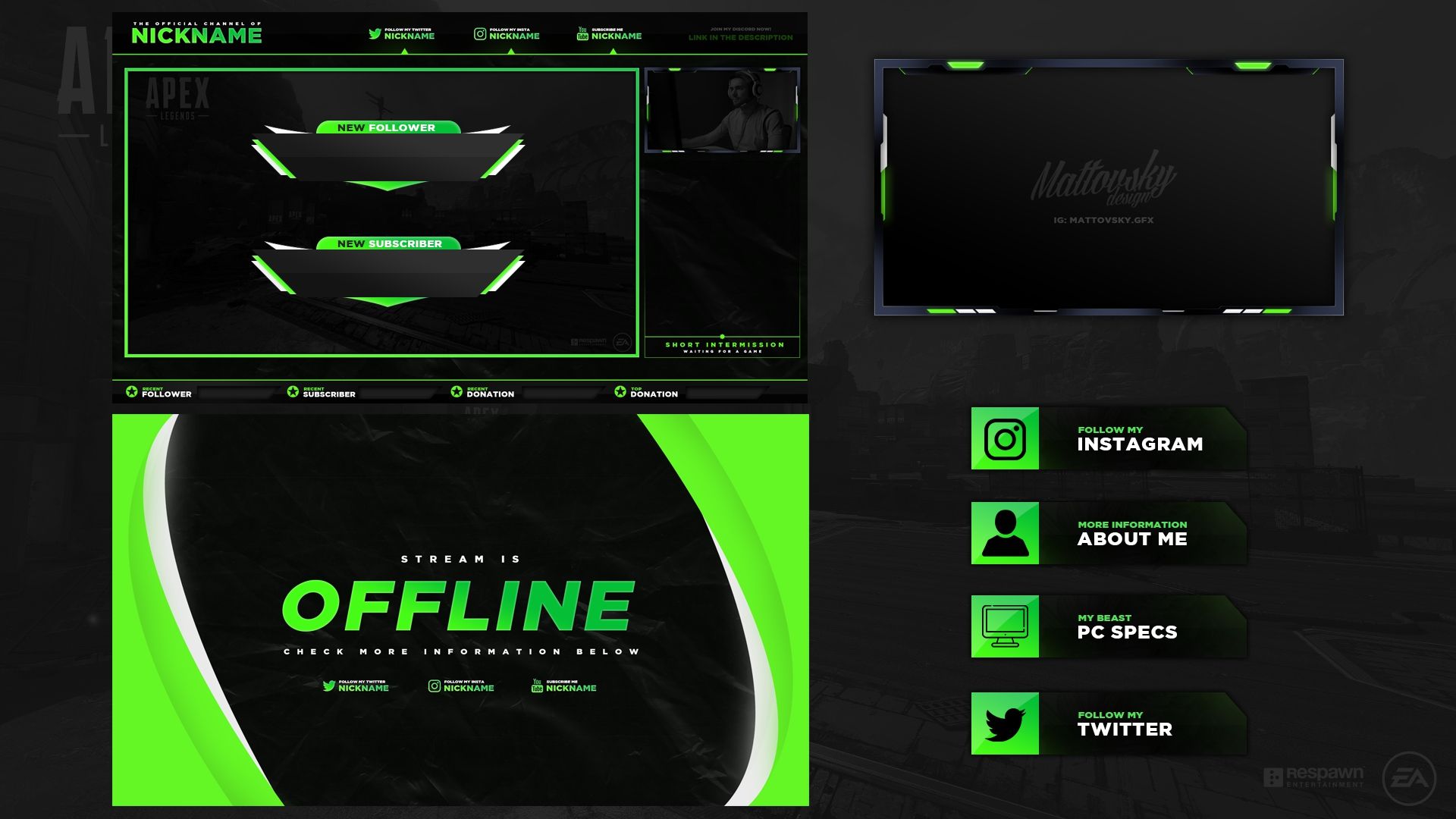 FLAME STREAM OVERLAY TEMPLATE | PSD PACK