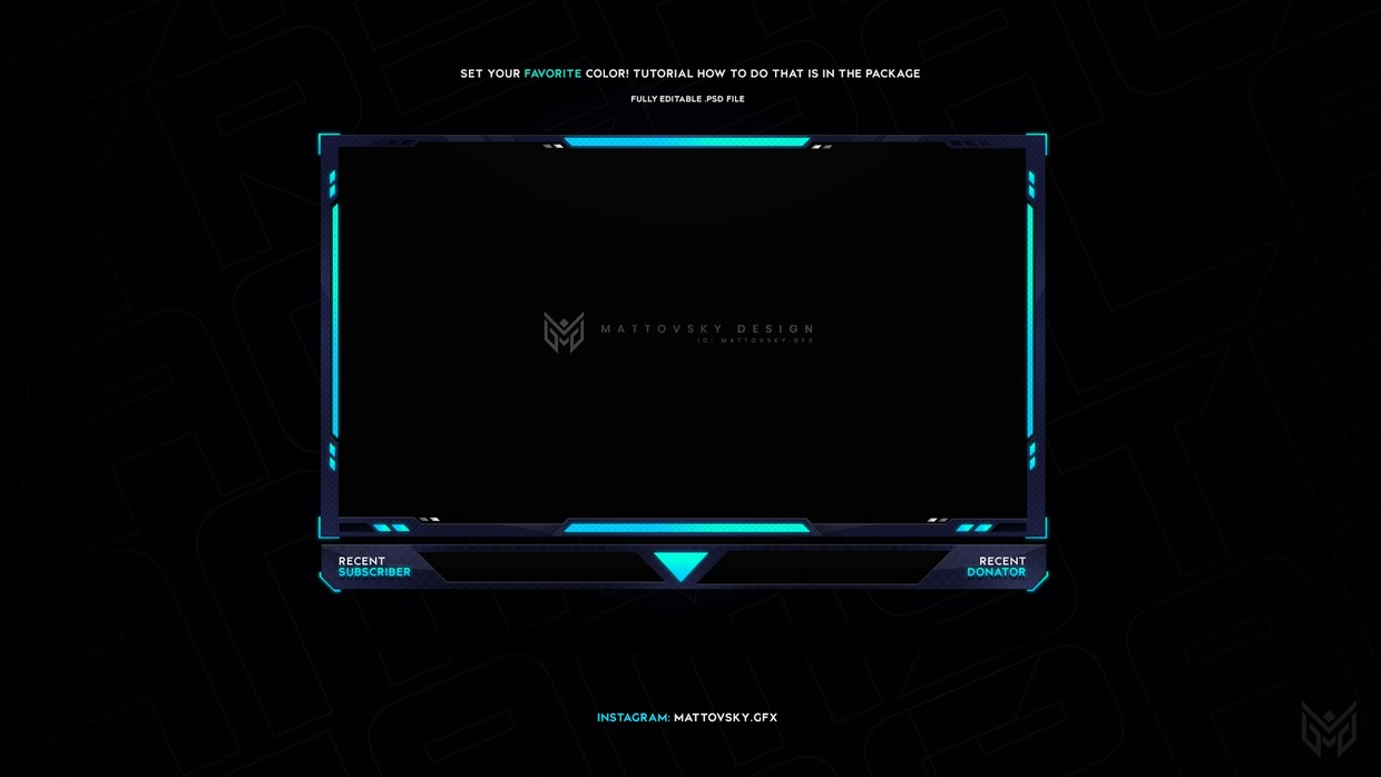 Facecam Border for STREAMERS - Various Colors! | [.PSD]