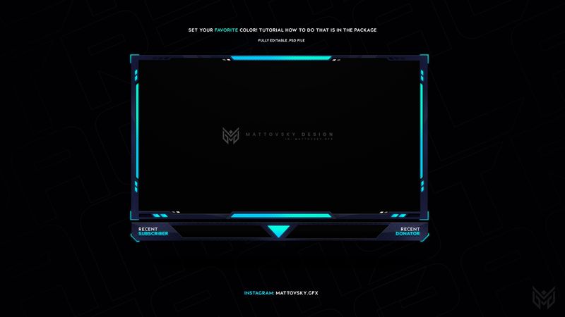 FULL STREAM OVERLAY TEMPLATE - 1 Click color change!