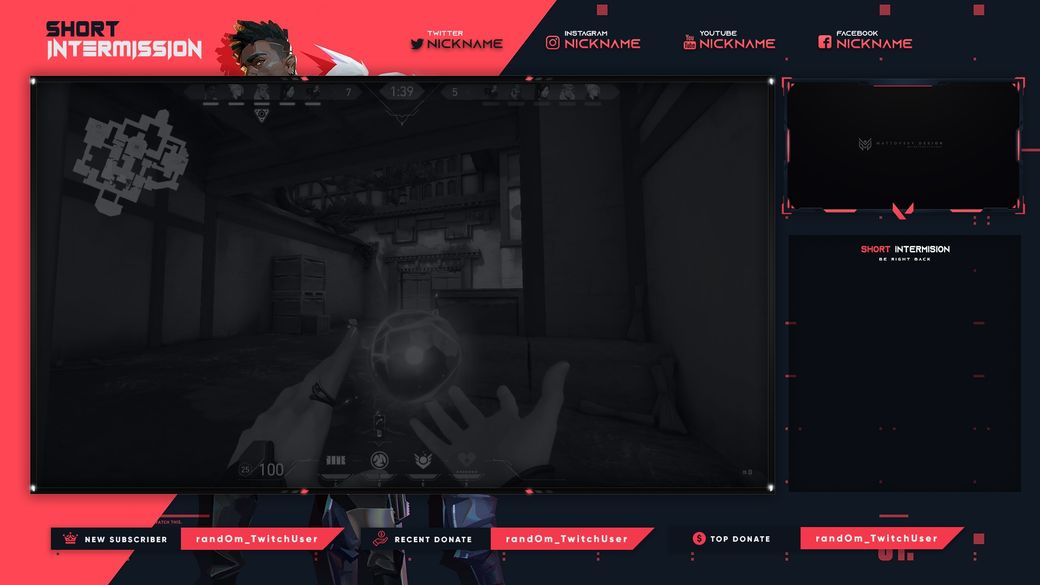 FULL STREAM OVERLAY TEMPLATE - 1 Click color change!