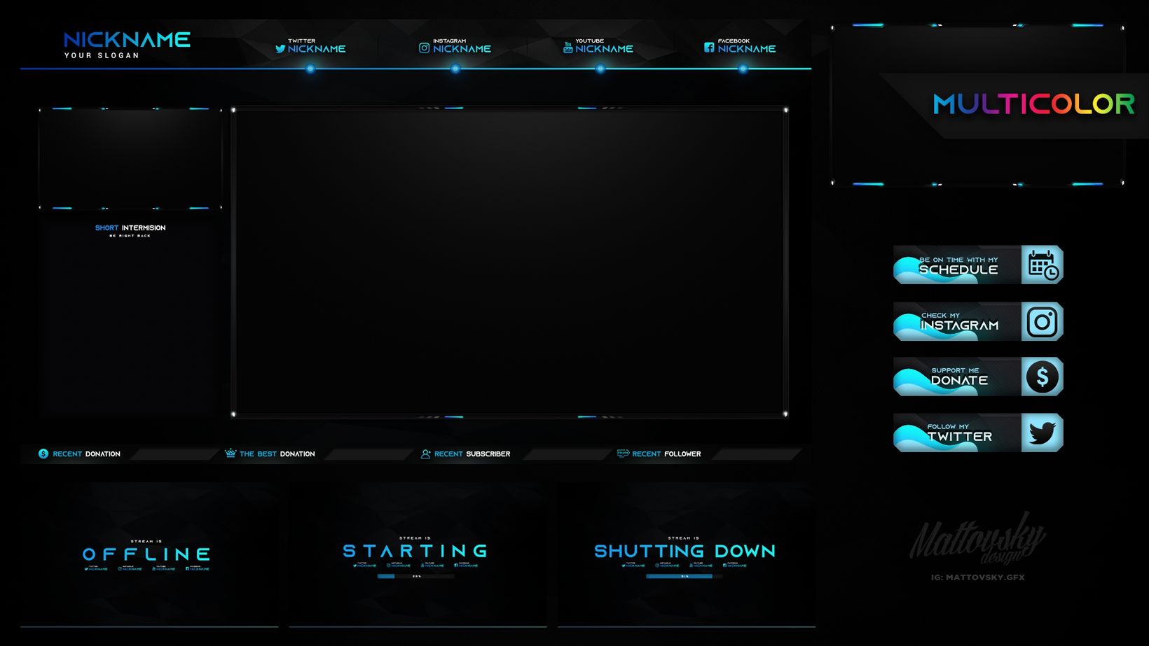 FLAME STREAM OVERLAY TEMPLATE | PSD PACK