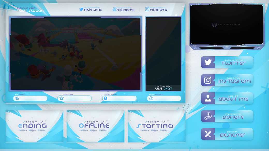 STREAM OVERLAY TEMPLATE PSD PACKAGE DOWNLOAD - BEST FO