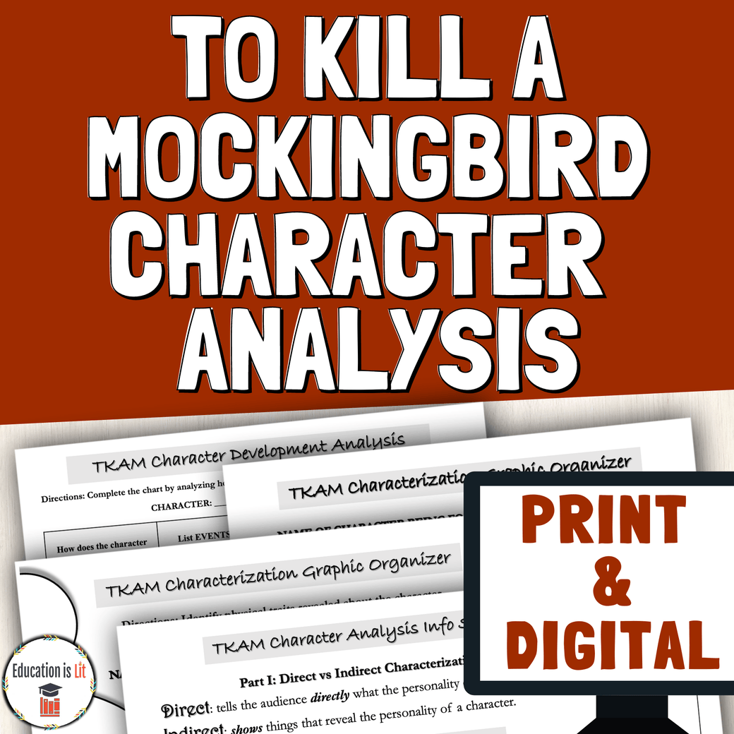 To Kill a Mockingbird Character Analysis Worksheets