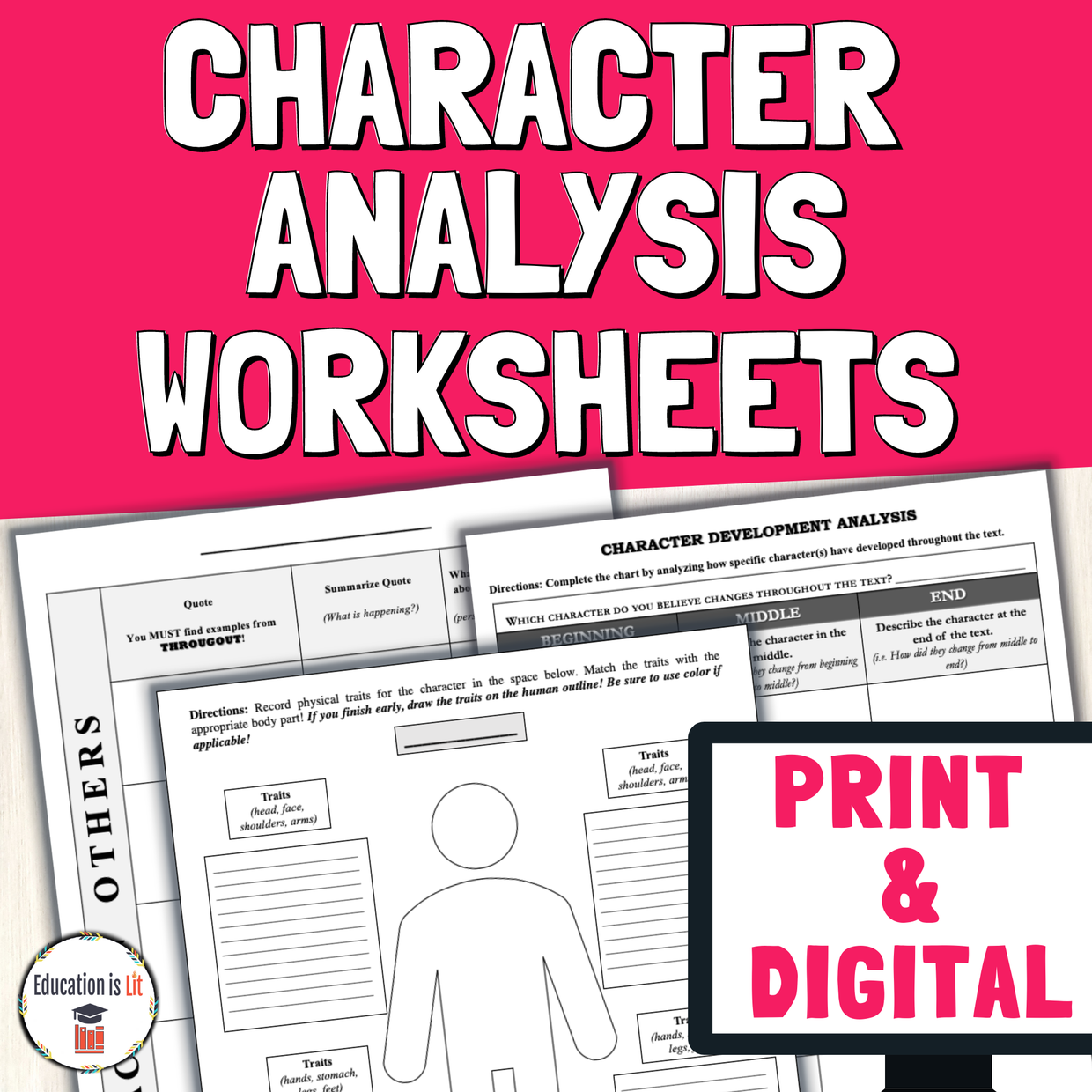 Bundle of Character Analysis Worksheets