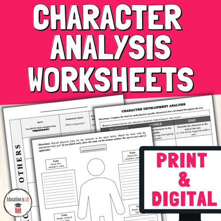 Bundle of Character Analysis Worksheets