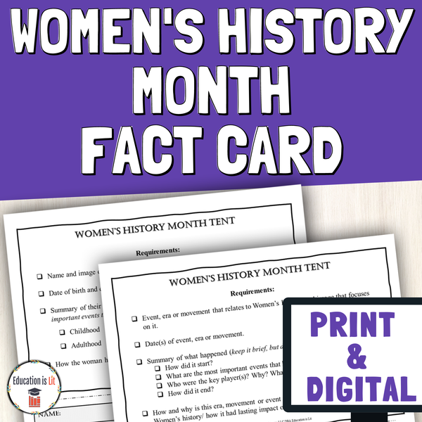 Women's History Month Activity - Fact Card