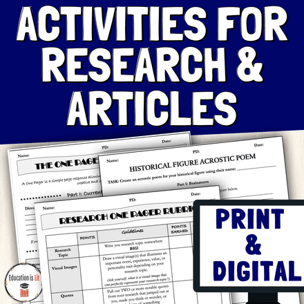 One Pager Activities