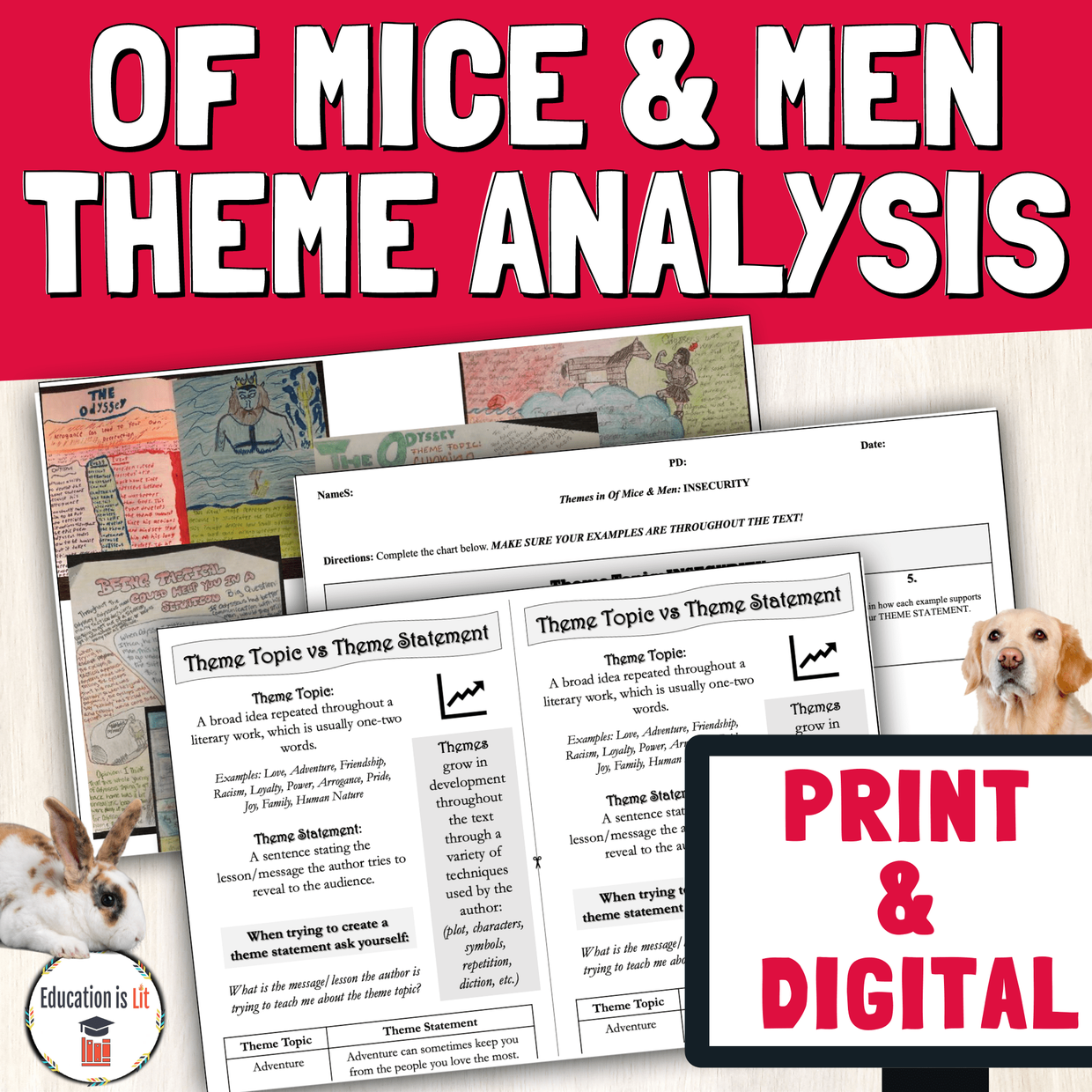 Of Mice and Men Theme Analysis Activity