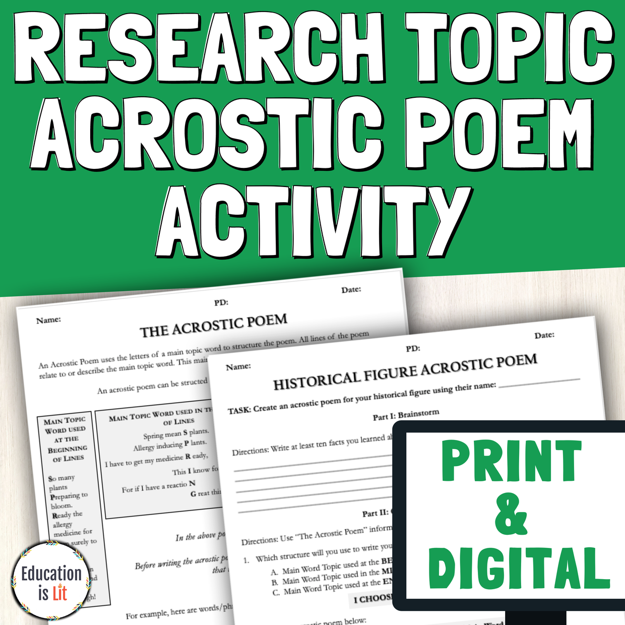 Acrostic Poem for Research Topic