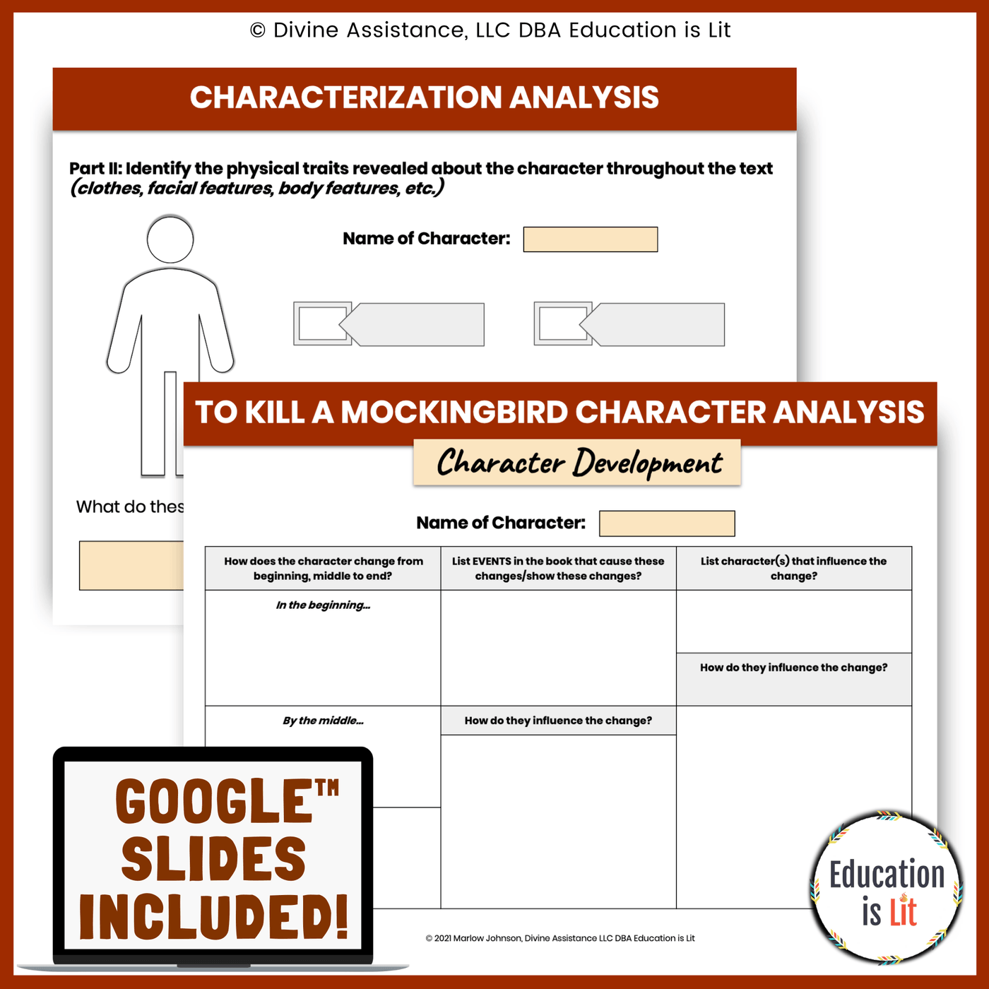 To Kill a Mockingbird Character Analysis Worksheets