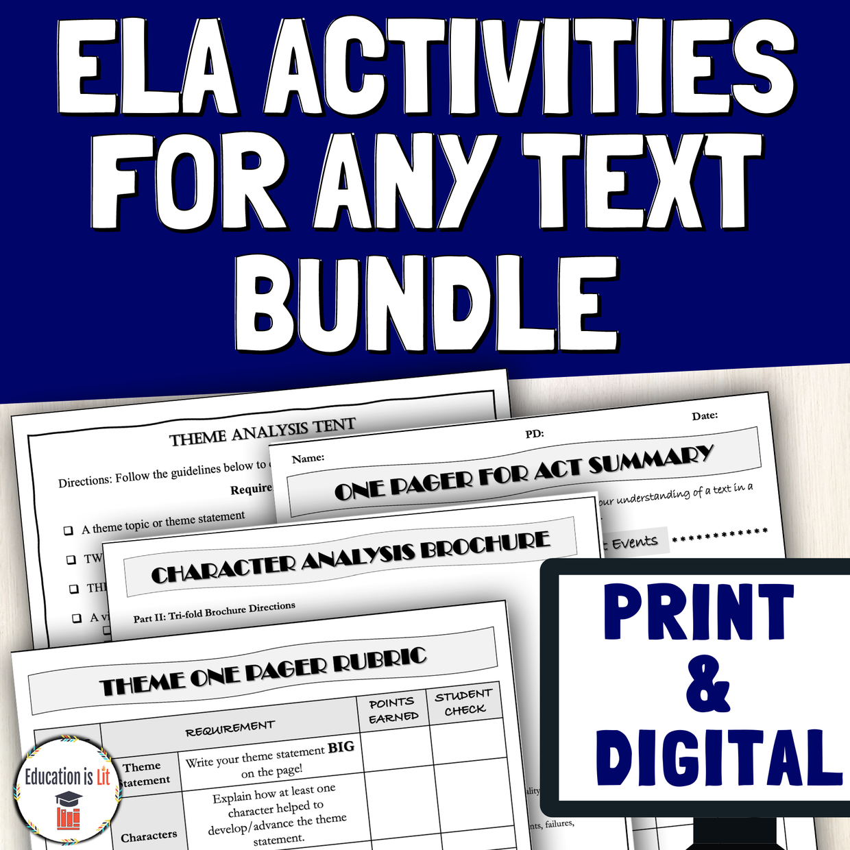 Bundle of ELA Activities for Middle and High School