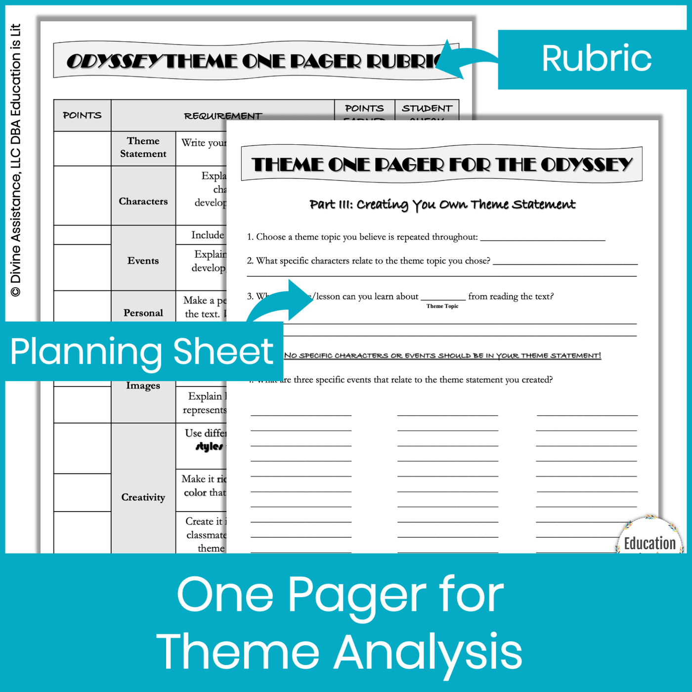 The Odyssey One Pager Activities