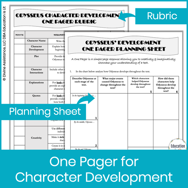 The Odyssey One Pager Activities