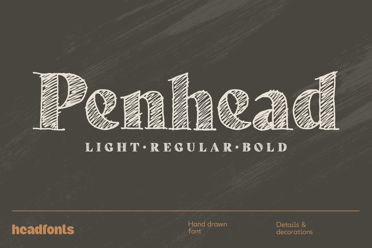 Penhead Hand-Drawn Serif Font – Vintage & Versatile Typeface