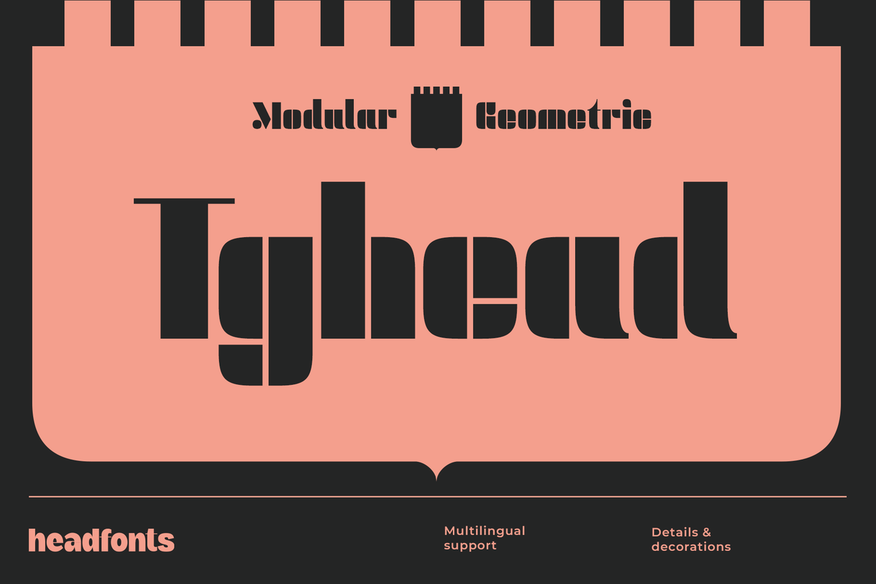 TGHEAD Stencil Font – Bold Geometric Typeface for Impactful Headlines ...
