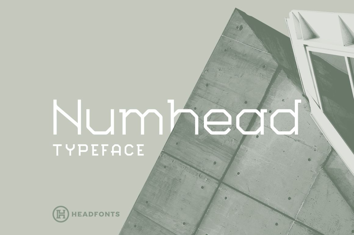 NUMHEAD – Industrial-Inspired Slab Serif Font Family with Geometric ...