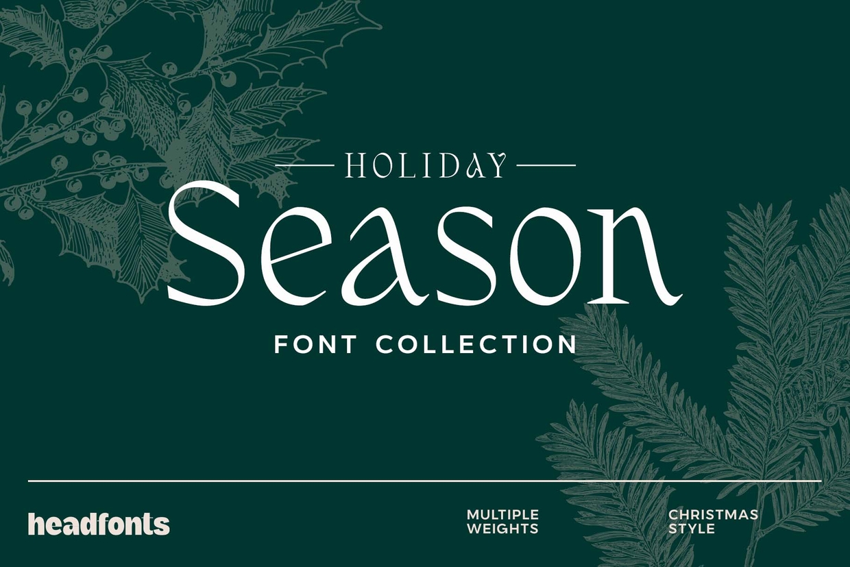 Holiday Season Fonts Duo – Festive Decorative & Elegant Sans Serif Pairing